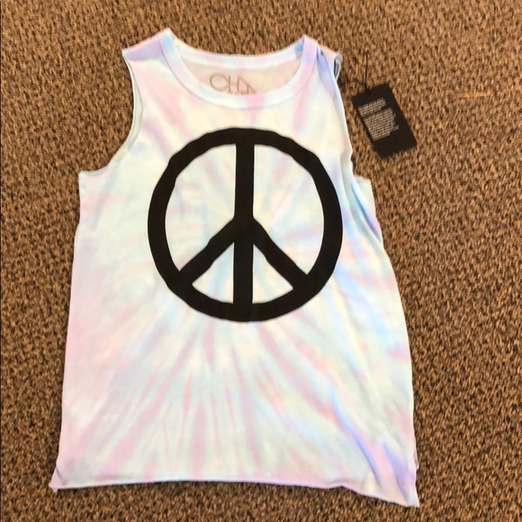 Chaser | Tops | Nwt Chaser Peace Sign Muscle Tank | Poshmark